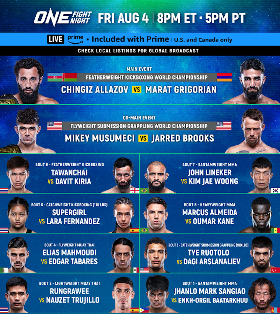 Prime Video Presents ONE Fight Night 13: Allazov vs. Grigori