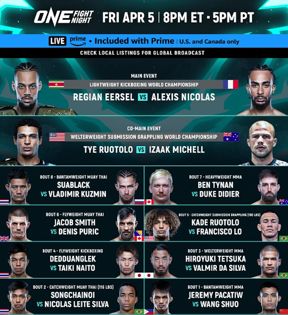 Prime Video Presents ONE Fight Night 21: Eersel vs. Nicolas