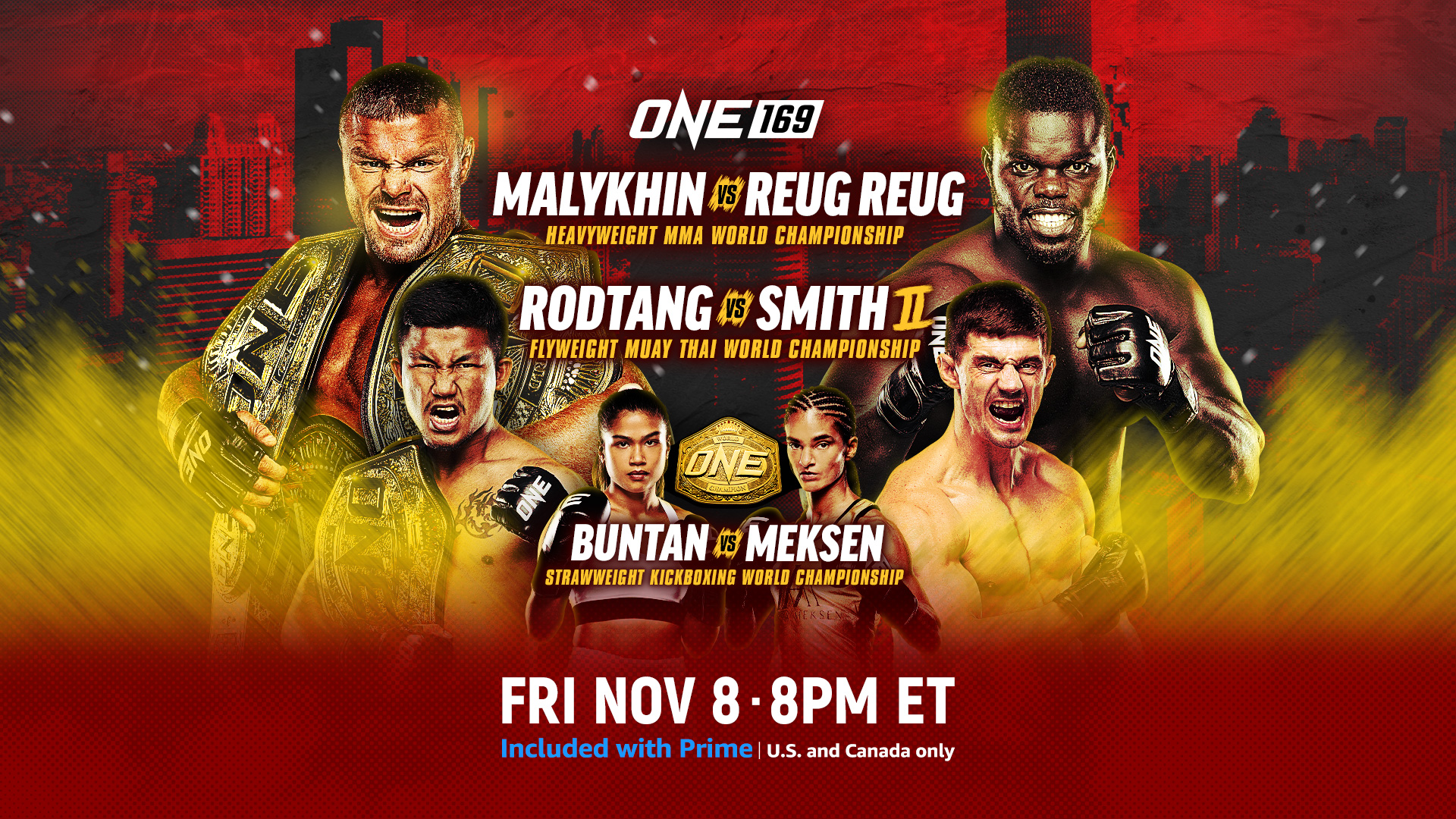 Prime Video Presents ONE 169: Malykhin vs. Reug Reug