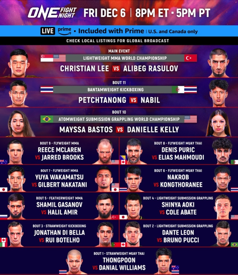 Prime Video Presents ONE Fight Night 26: Lee vs. Rasulov